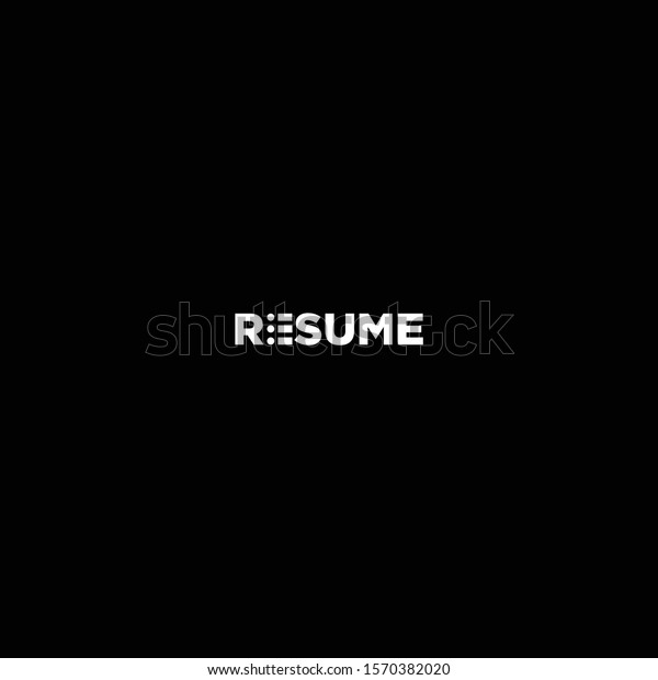Simple Wordmark Logo Design Resume Black Stock Vector (Royalty Free ...
