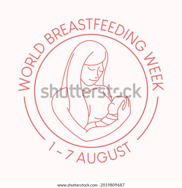 Simple World Breastfeeding Week Logo Design Stock Vector (Royalty Free ...