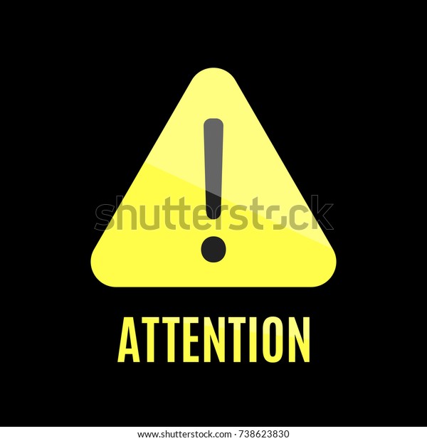 Simple Yellow Attention Sign Rounded Corners Stock Vector (Royalty Free ...