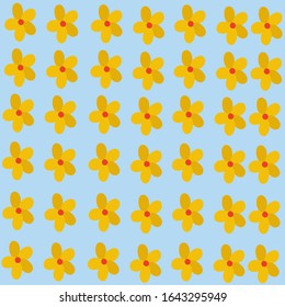 Simple Yellow Floral Pattern Wallpaper Blue Stock Vector (Royalty Free ...