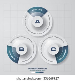 Simpleeditable 3 Steps Chart Diagrams Templategraphic Stock Vector