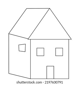 Simplest Disproportionate House Drawing Only House Stock Vector ...