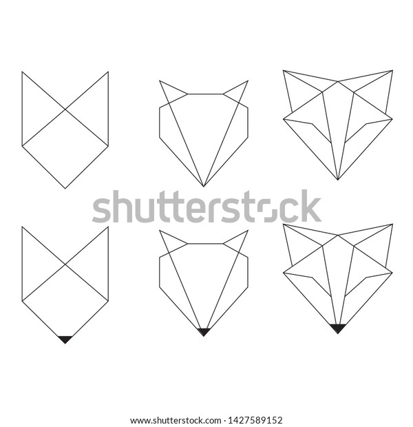 Simplified Abstracted Strokes Fox Stock Vector (Royalty Free ...