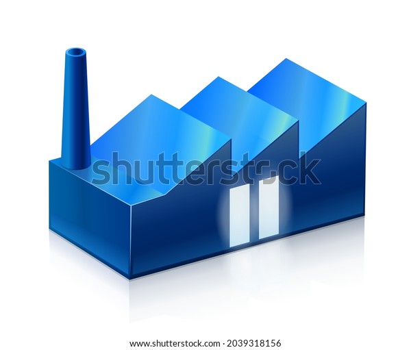 Simplified Blue Factory Pause Symbol Symbolizing Stock Vector (Royalty ...
