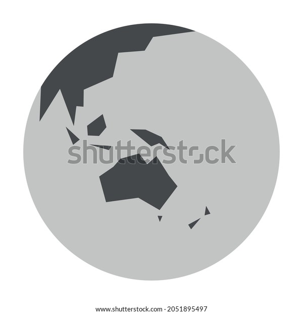 Simplified Earth Globe Map World Focused Stock Vector (Royalty Free ...
