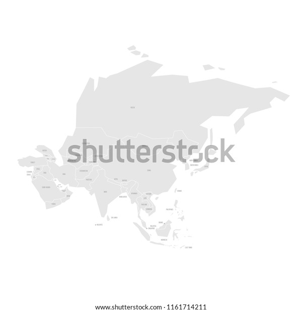 Simplified Schematic Map Asia Vector Political Stock Vector (Royalty ... Simplified Schematic Map Asia Vector Political Stock Vector (Royalty ...
