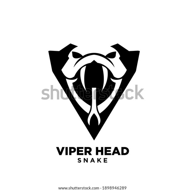 Simplified Viper Snake Head Big Fangs Stock Vector (Royalty Free ...