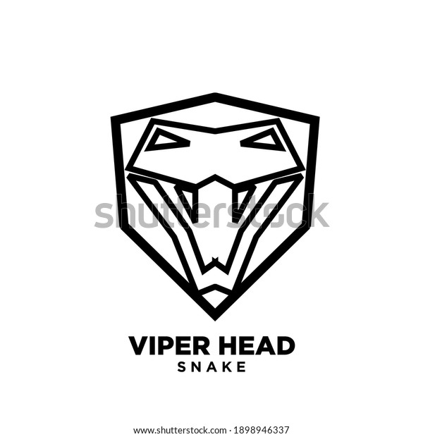 Simplified Viper Snake Head Big Fangs Stock Vector (Royalty Free ...
