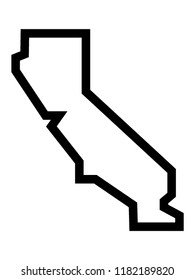 Simplified White Map California Stock Vector (Royalty Free) 1182189820 ...