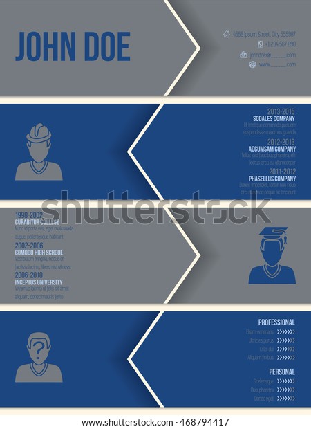 Vektor Stok Simplistic Modern Resume Cv Curriculum Vitae (Tanpa Royalti ... Vektor Stok Simplistic Modern Resume Cv Curriculum Vitae (Tanpa Royalti ...