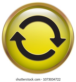Simultaneously Rotate Icon Yellow Gold Frame Stock Vector (Royalty Free ...