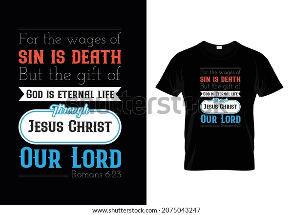 Sin Death Bible Verse Typography Tshirt Stock Vector (Royalty Free ...