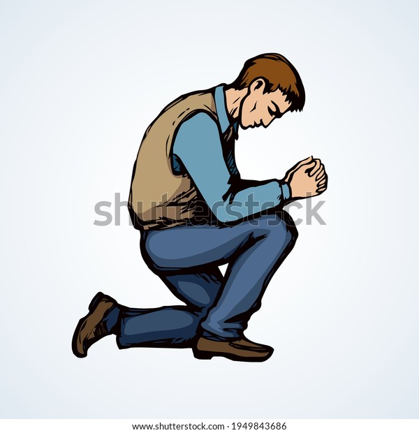 Sin Depressed Sorrow Worry Supplication On Stock Vector (Royalty Free ...