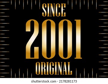 Since 2001 Year Original Gold Golden Stock Vector (Royalty Free ...
