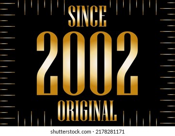 Since 2002 Year Original Gold Golden Stock Vector (Royalty Free ...