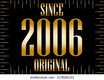 Since 2006 Year Original Gold Golden Stock Vector (Royalty Free ...