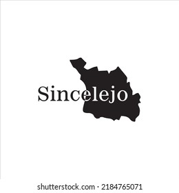 Sincelejo Map Black Lettering Design On Stock Vector (Royalty Free ...