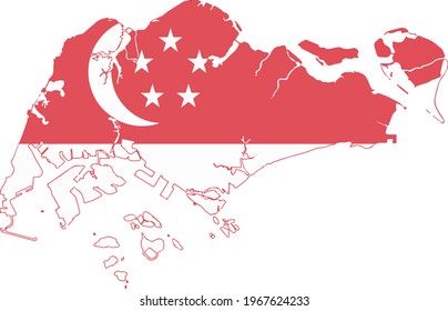 Singapore Flag Map Icon Vector Stock Vector (Royalty Free) 1967624233 ...