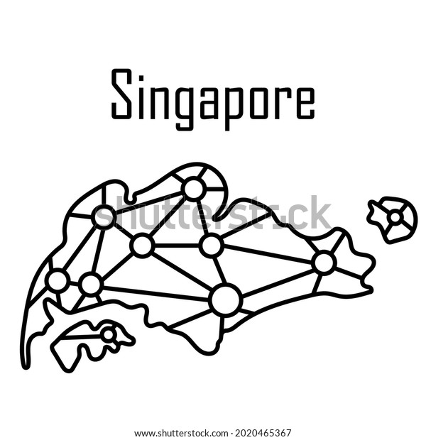 Singapore Map Icon Vector Illustration Black Stock Vector (Royalty Free ...