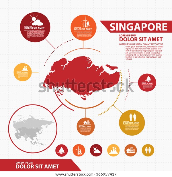 Singapore Map Infographic Stock Vector (Royalty Free) 366959417 ...
