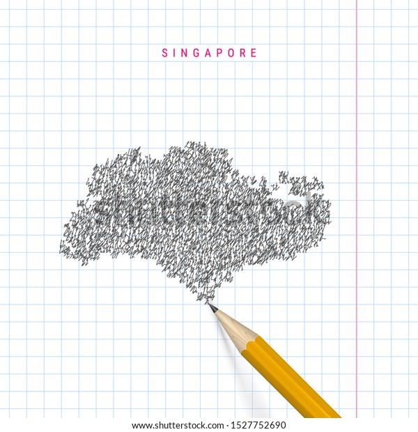 Singapore Sketch Scribble Map Drawn On: เวกเตอร์สต็อก (ปลอดค่าลิขสิทธิ์) 1527752690 | Shutterstock