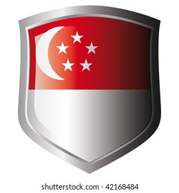 Singapore Vector Illustration Flag On Metal Stock Vector (Royalty Free ...