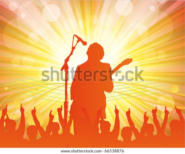 Singer Crowd Fans Vector Concert Poster Stock Vector (Royalty Free ...