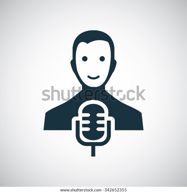 Singer Microphone Icon On White Background Stock Vector (Royalty Free ...
