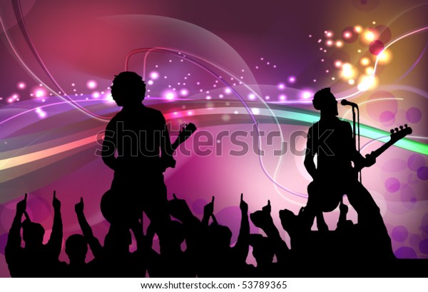 Singers Crowd Fans Vector Concert Poster Stock Vector (Royalty Free ...