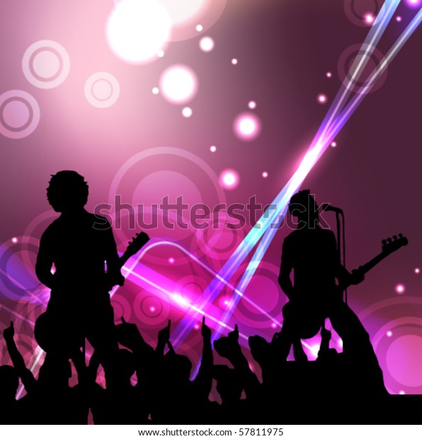 Singers Crowd Fans Vector Concert Poster Stock Vector (Royalty Free ...