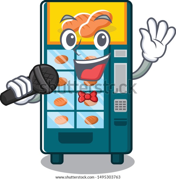 Singing Bakery Vending Machine Mascot Stock Vector (Royalty Free ...