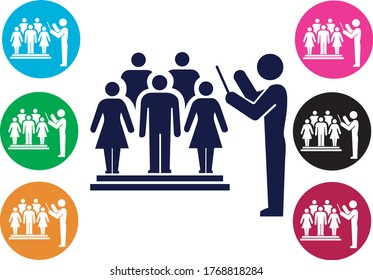 Singing Choir Vector Art Icon Collection Stock Vector (Royalty Free ...