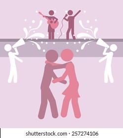 Singing Dancing Icons Vector Illustration Stock Vector (Royalty Free ...