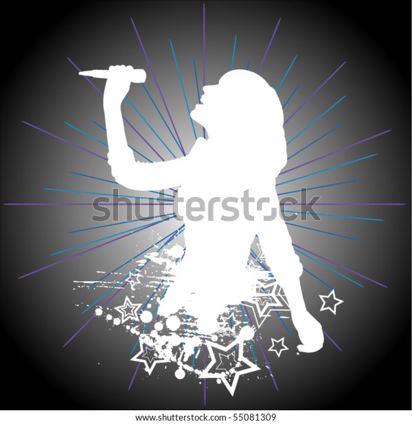 Singing Girl Stock Vector (Royalty Free) 55081309