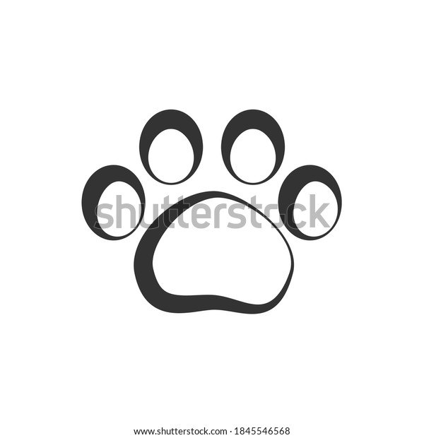 Single Animal Paw Print Imprint Outline Stock Vector (Royalty Free ...