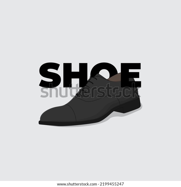 Single Black Shoe Cartoon Illustration Simple Stock Vector (Royalty ...