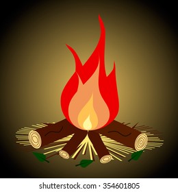 Single Bonfire Boy Scouts Woods Stock Vector (Royalty Free) 354601805 ...