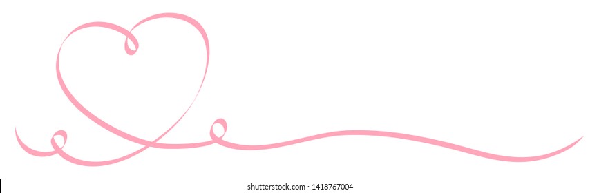 Single Calligraphy Dark Pink Heart Two Stock Vector (Royalty Free ...