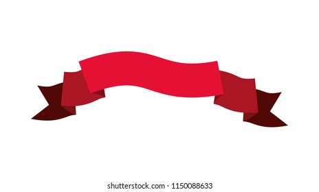 Red Ribbon Banner Cartoon Vector Illustration Stock Vector (Royalty ...