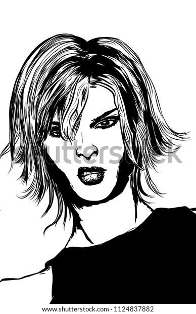 Single Color Vector Illustration Angry Young Stock Vector (Royalty Free ...