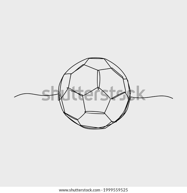 Single Continuous Line Art Soccer Ball Stock Vector (Royalty Free ...