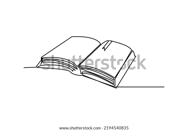 Single Continuous Line Book Illustration Vector Stock Vector (Royalty ...