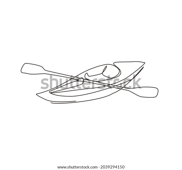 Single Continuous Line Drawing Canoe Trails Stock Vector (Royalty Free ...