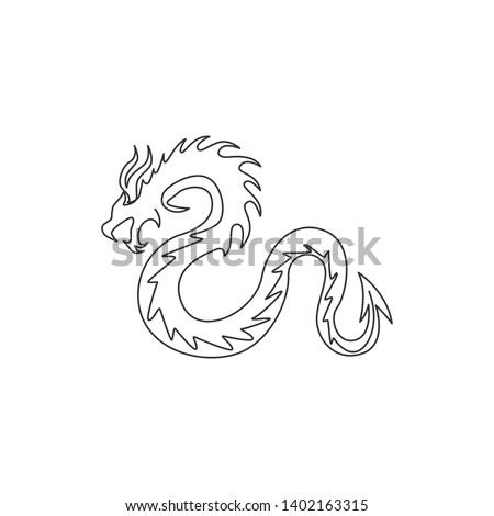 Simple Dragon Line Drawing | Free download on ClipArtMag