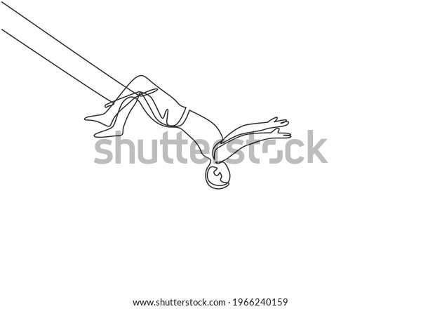 Single Continuous Line Drawing Male Acrobat Stock Vector (Royalty Free ...