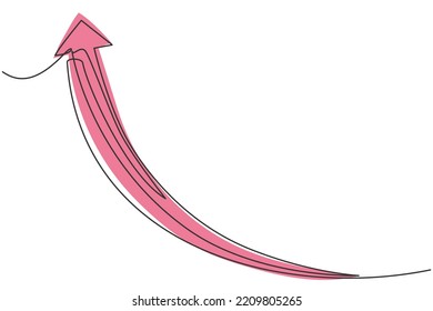 Single Continuous Line Drawing Rising Arrow Stock Vector (Royalty Free ...