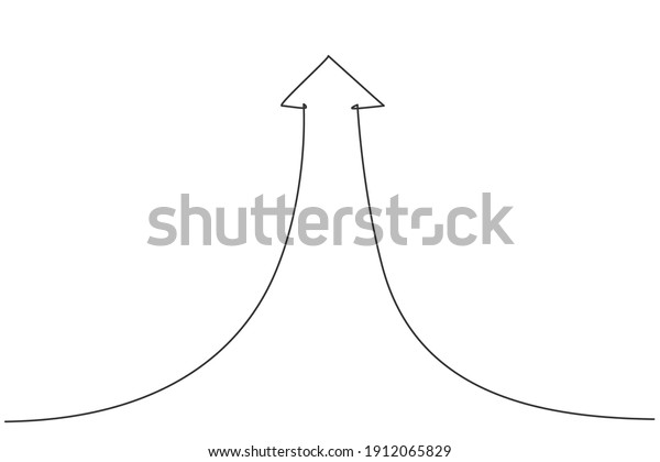Single Continuous Line Drawing Success Rising Stock Vector (Royalty ...