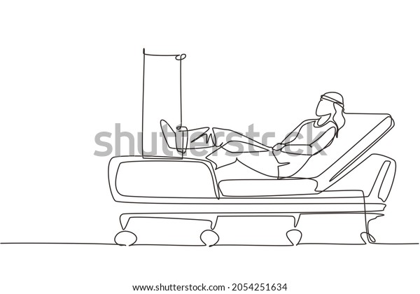 Single Continuous Line Drawing Woman Patient Stock Vector (Royalty Free ...