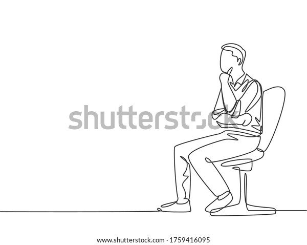 Single Continuous Line Drawing Young Male Stock Vector (Royalty Free ...
