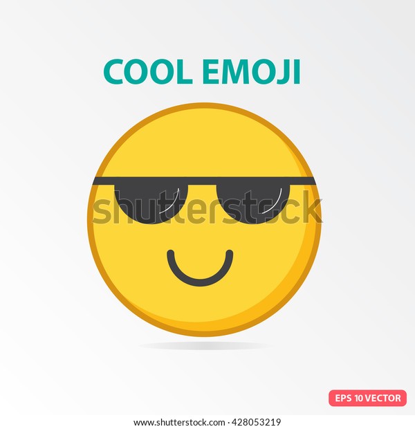 Single Cool Emoji Isolated Vector Illustration Stock Vector (Royalty ...